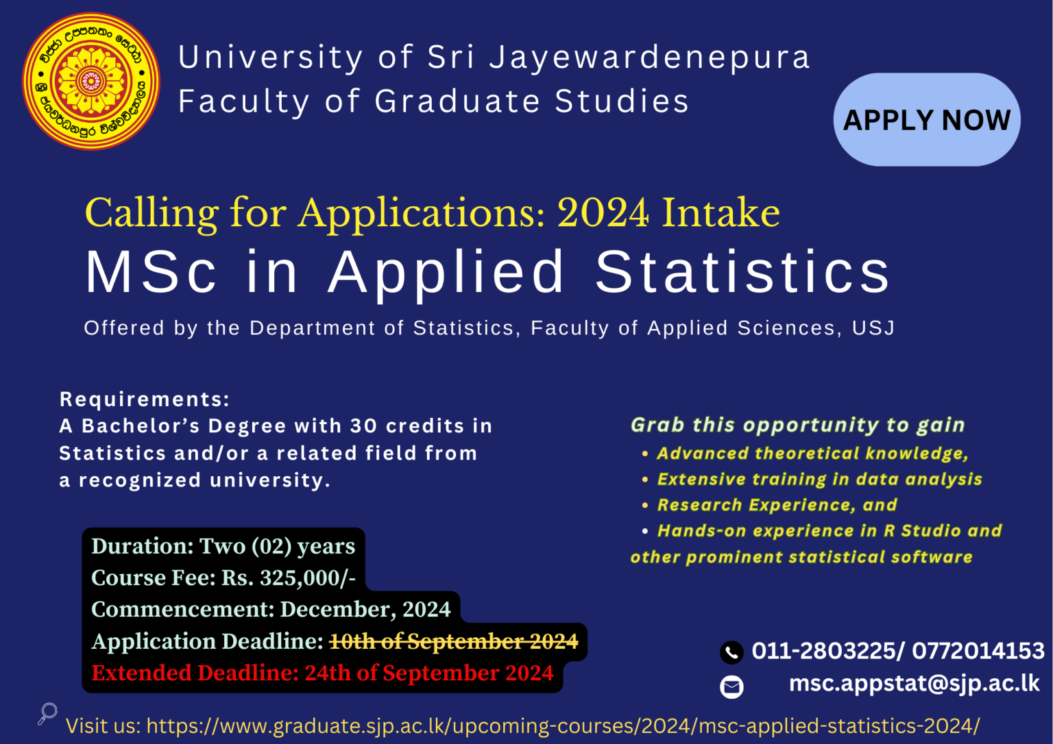 MSc in Applied Statistics – Department of Statistics