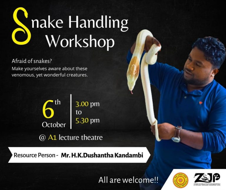 Snake handling workshop organized by ZSJP – Department of Zoology